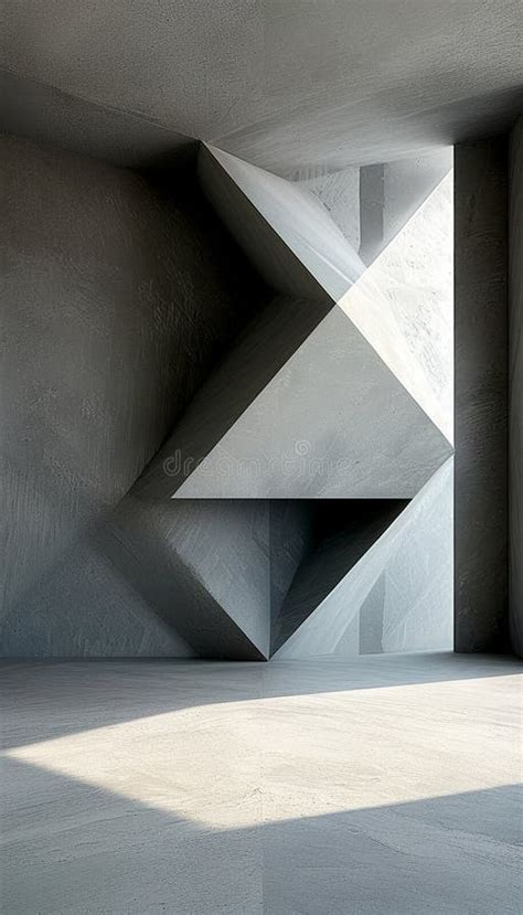 Modern Geometric Design In A Minimalist Space With Angular Shapes Stock Illustration