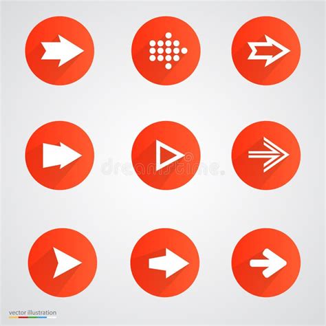 Arrow Sign Icon Set Simple Circle Shape Internet Button Stock Illustrations 5119 Arrow Sign