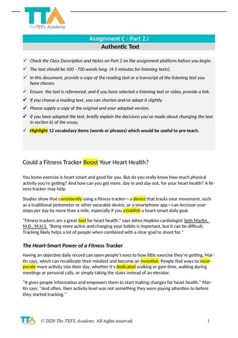 The Tefl Academy Level 5 Assignment C Authentic Text Tefl5 Stuvia Uk