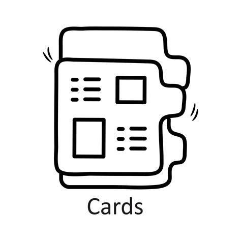 Cards Vector Outline Icon Design Illustration Stationery Symbol On White Background Eps 10 File