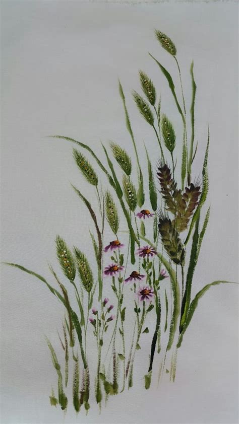 광목천에 강아지풀 Art Des Fleurs Pressées Art De La Broderie Art De La Feuille