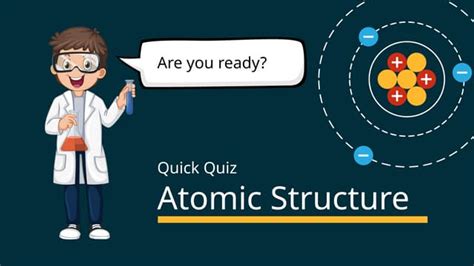 Atomic Structure Science Quiz Presentation In A Blue Yellow Cartoon