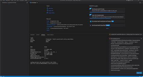 PowerShell Startup Errors Issue 163565 Microsoft Vscode GitHub