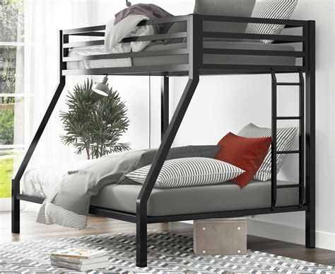Metal Twin Over Full Bunk Bed With Stairs