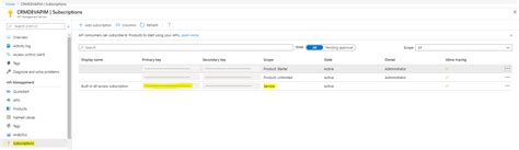 using postman to hit an api management endpoint with subscription carl de souza