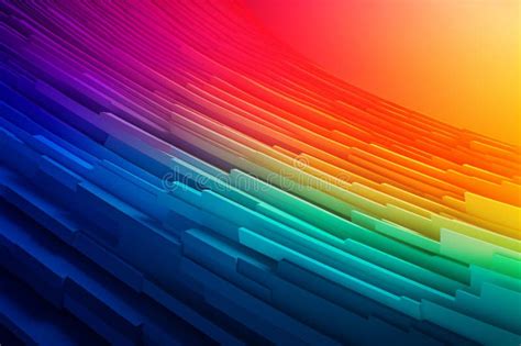 Vibrant Color Gradient Background Abstract Composition With Lines Shapes Generative Ai Stock