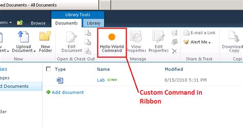 SharePoint 2010 Ribbon Customization Journal Of Troubleshooting