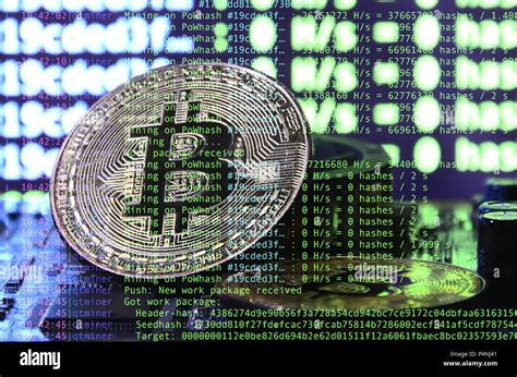 Image Of The Program Code Showing The Process Of Mining The Crypto Currency In The Background Of