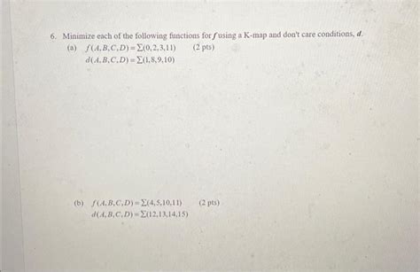 Solved Minimize Each Of The Following Functions For F Chegg
