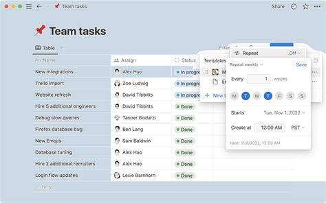 November 8 2022 Recurring Tasks Meeting Notes And Updates