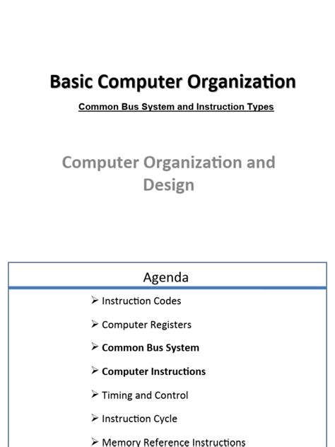 Basic Computer Organizationcommon Bus System And Instructions Pdf
