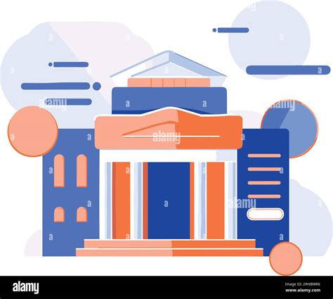 Bank Building Facade In Ux Ui Flat Style Isolated On Background Stock Vector Image And Art Alamy