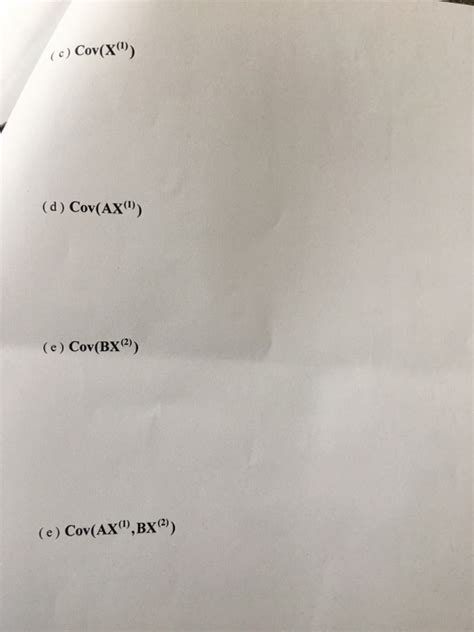 Solved Exercise You Are Given The Random Vector X Chegg