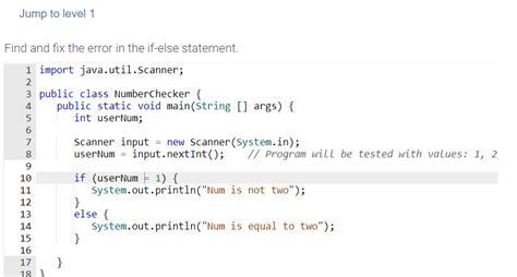 Solved Jump To Level 1 Find And Fix The Error In The If Else Chegg