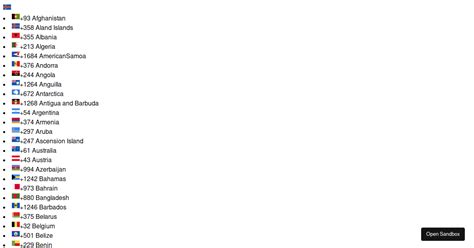 Country List With Dial Code And Flag Examples Codesandbox