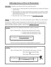 Understanding Measurement Errors In Experiments Course Hero