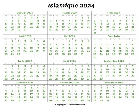 Calendrier Musulmans 2024 Cora Meriel