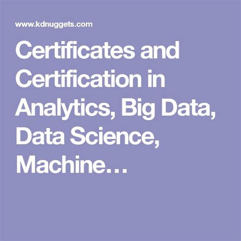 Certificates In Analytics Big Data Data Science