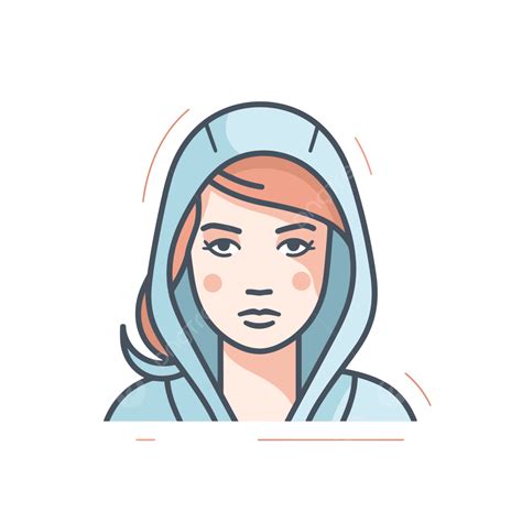 Light Orange And Azure Vector Female Lineal Icon Flat Icon Png And