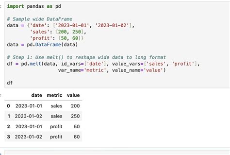 Pandas Trick Use Melt To Reshape Wide Data To Long Format
