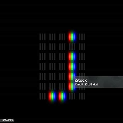 광채 빨간색 녹색파란색 픽셀 벡터 일러스트와 Rgb 픽셀 글꼴 문자 0명에 대한 스톡 벡터 아트 및 기타 이미지 0명 3차원 형태 개체 그룹 Istock