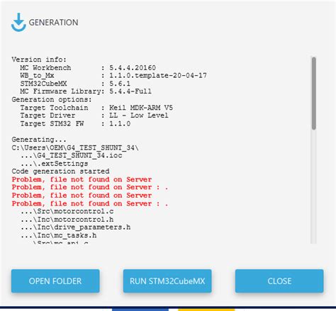 st mcsdk completed with errors stmicroelectronics community