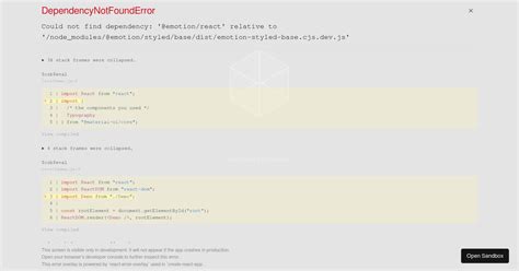 material ui issue codesandbox