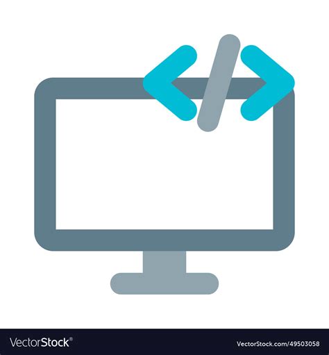 Programming And Scripting Done On A Monitor Vector Image
