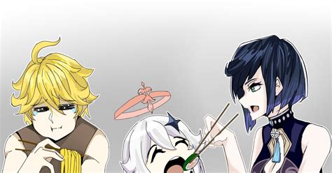 Aether Genshinimpact Yelan Yelans Treat Colored Pixiv