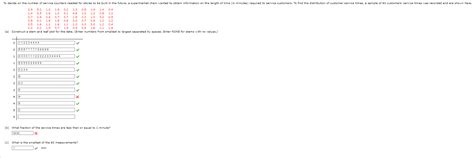Solved Construct A Stem And Leaf Plot For The Data Enter Numbers From 1 Answer