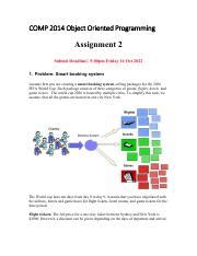 Assignment2 Pdf COMP 2014 Object Oriented Programming Assignment 2