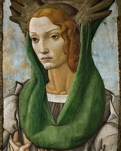 Stunning Renaissance Fresco Of A Green Sad Devil Stable Diffusion