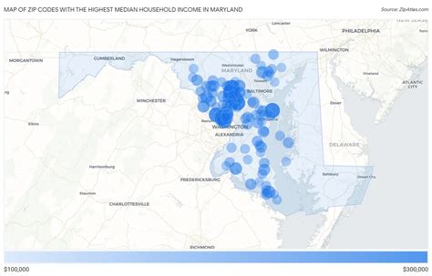 Highest Median Household Income In Maryland By Zip Code Zip Atlas