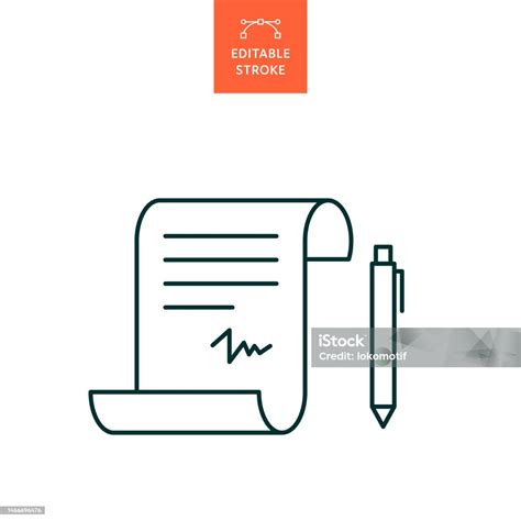 편집 가능한 획이 있는 계약 라인 아이콘입니다 아이콘은 웹 디자인 모바일 앱 Ui Ux 및 Gui 디자인에 적합합니다 아이콘에 대한 스톡 벡터 아트 및 기타 이미지 Istock