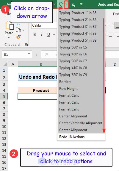 how to undo and redo in excel 2 suitable ways exceldemy
