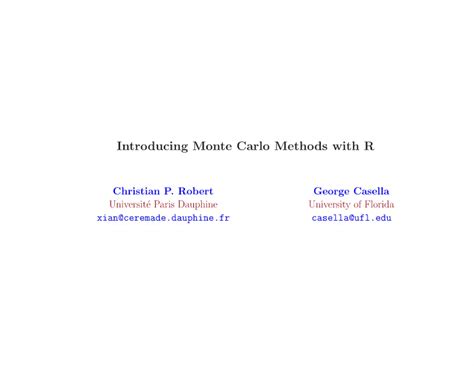 Introducing Monte Carlo Methods With R PPT