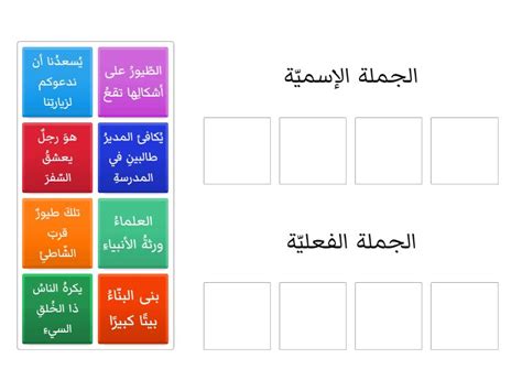 الجملة الإسميّة والجملة الفعليّة Group Sort