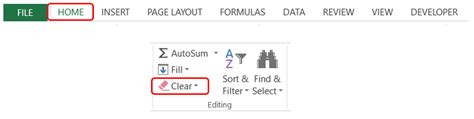 Clear Command In Excel