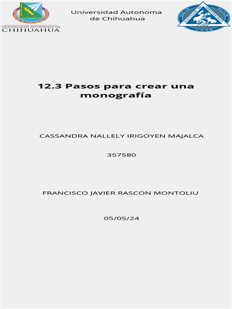 123 Pasos Para Crear Una Monografía Descargar Gratis Pdf Citación