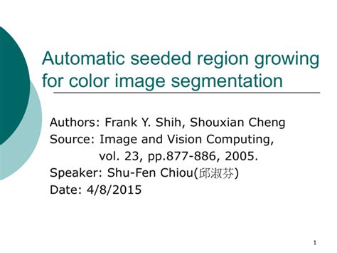 Automatic Seeded Region Growing For Color Image Segmentation