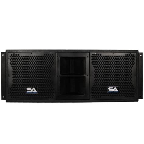 Pair Of Passive 2x10 Line Array Speakers With Dual Compression Drivers Seismic Audio
