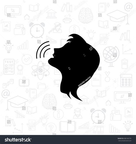 Voice Command Control Icon Person Talking Stock Vector Royalty Free 688186735 Shutterstock
