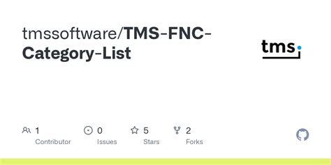 Github Tmssoftwaretms Fnc Category List