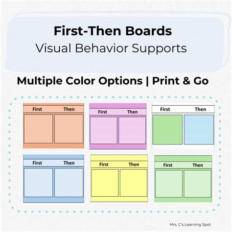 First Then Boards Color And Black And White Visual Supports Tpt