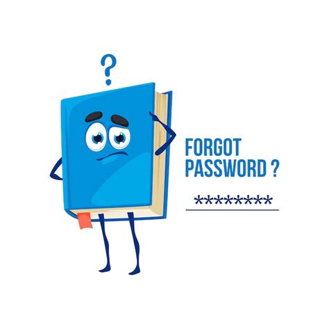 Premium Vector Forgot Password Cartoon Book Character Textbook
