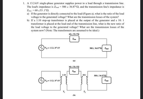 Solved 1 A 13 2−kv Single Phase Generator Supplies Power To