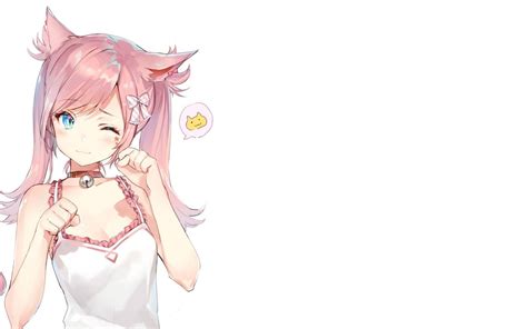 Pink Anime Cat Girl Wallpapers Top Free Pink Anime Cat Girl