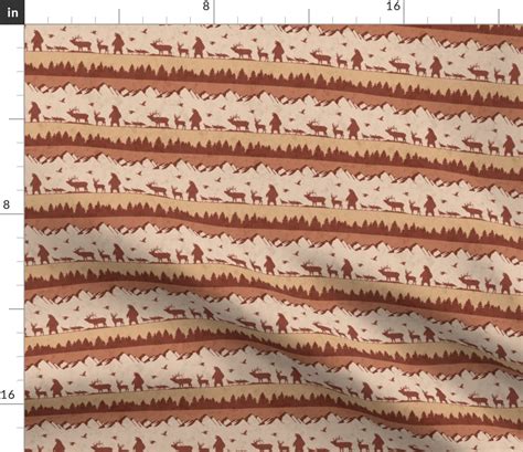 Wandering Wildlife Rust Small Fabric Spoonflower