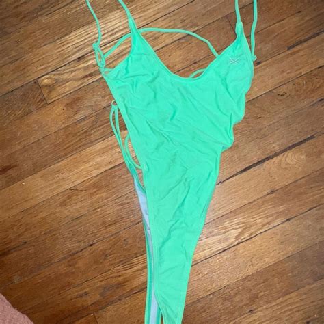 Boutinela Neon Green Strappy One Piece Swimsuit Depop