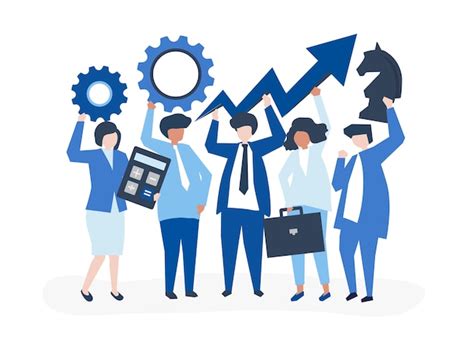비즈니스 성장과 전략 개념 그림 무료 벡터